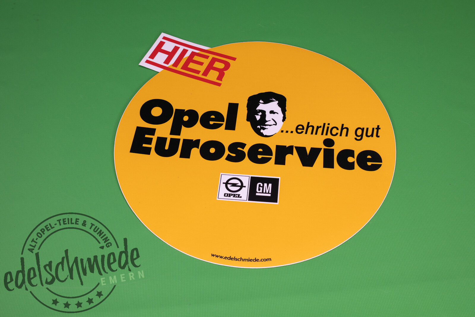 Sticker "Opel Euroservice, ...honestly good", 30 cm diameter