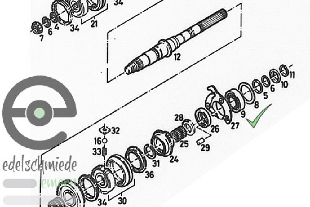 Getriebelager / Kugellager "Hauptwelle hinten"; Getrag 240